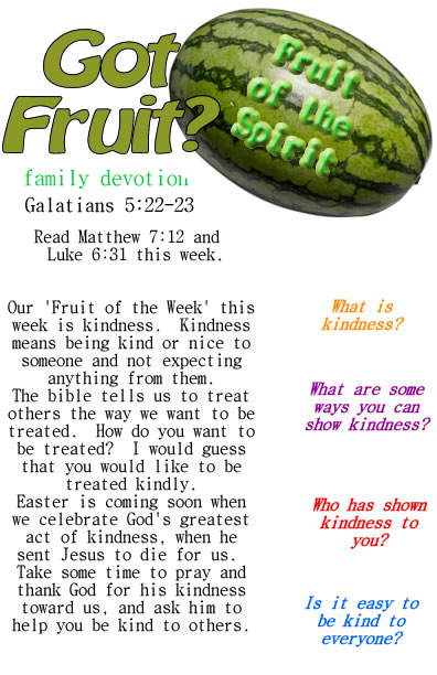 Fruit of the Spirit KINDNESS : Family Devotion | PastorRonBrooks